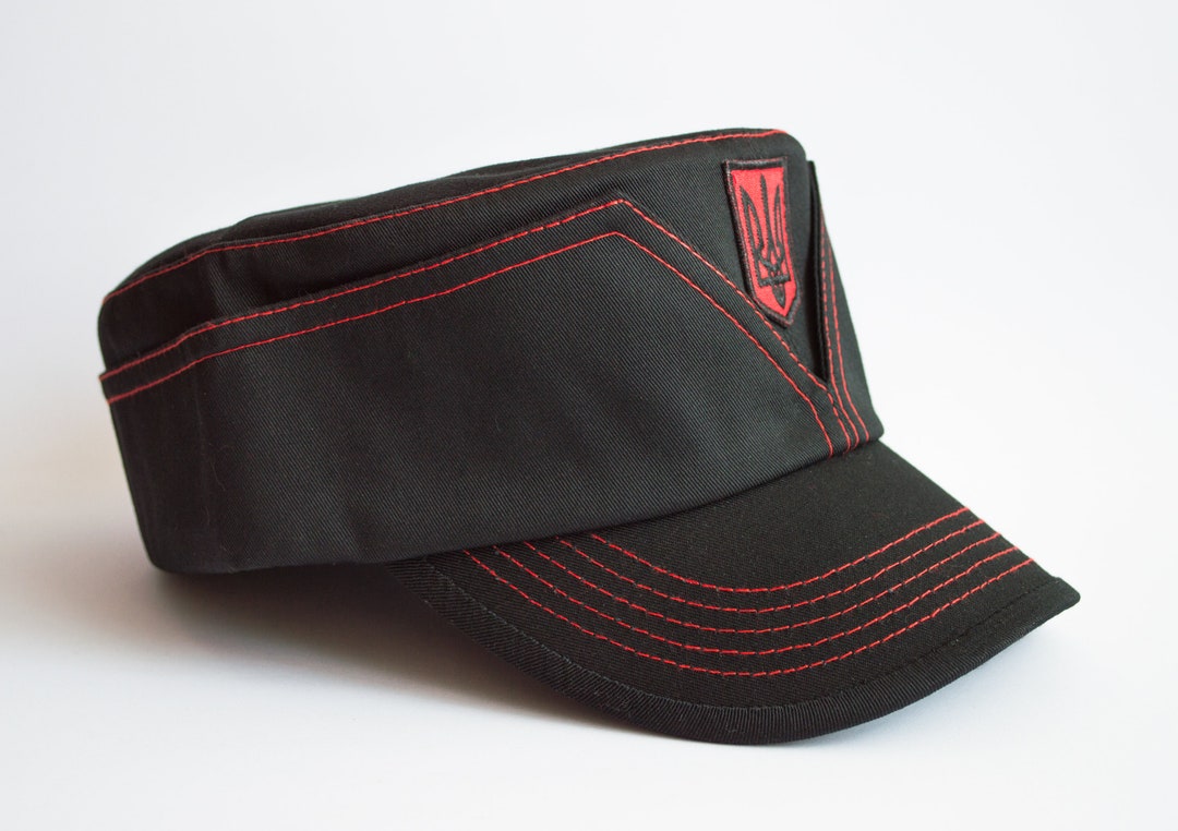 Ukrainian Black-red Army Cap, Ukraine Military Hat Mazepynka. Size 57 ...