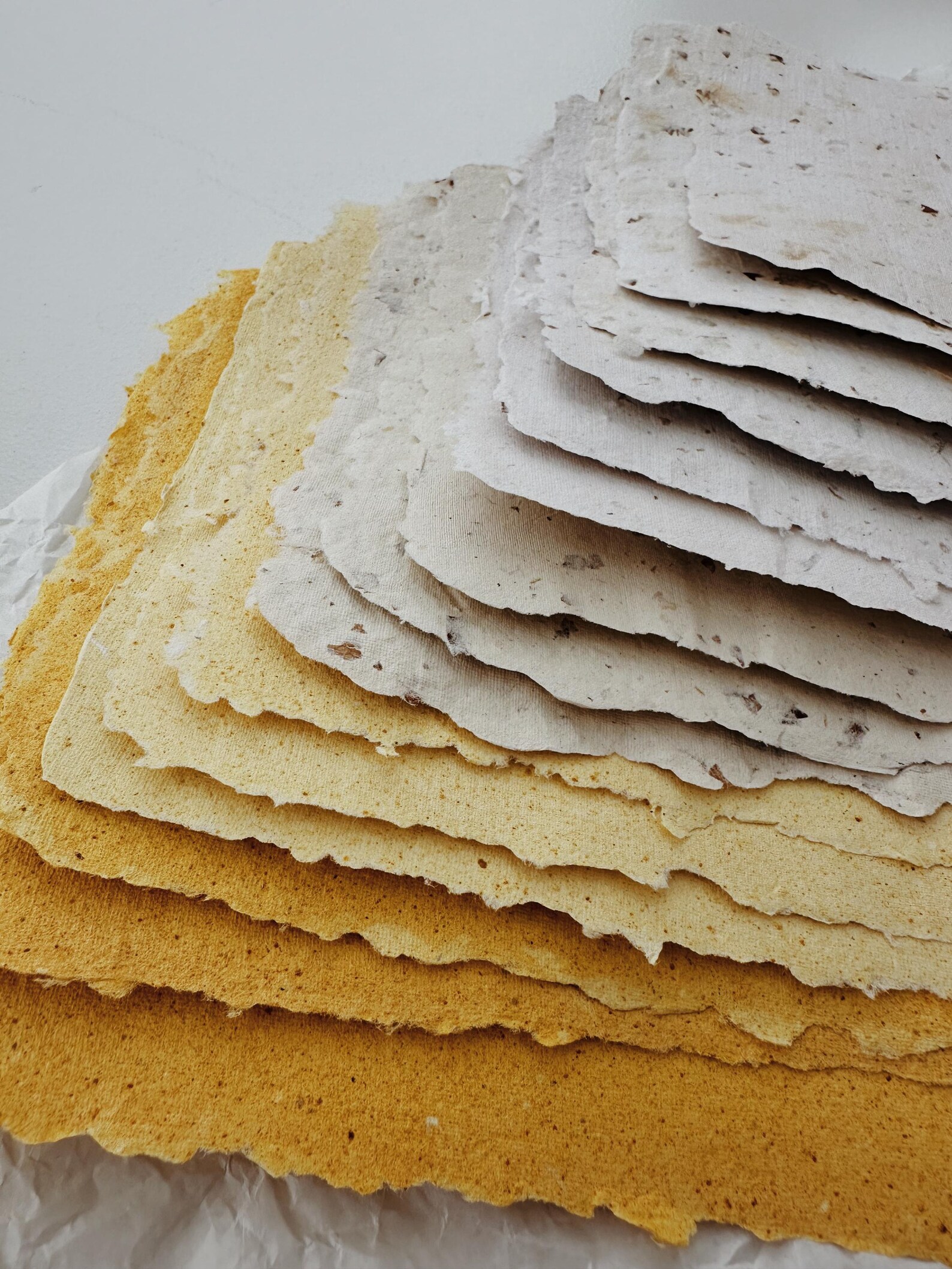 Recycled Handmade Paper | Scrapbooking Paper Set | Natural Paper ...