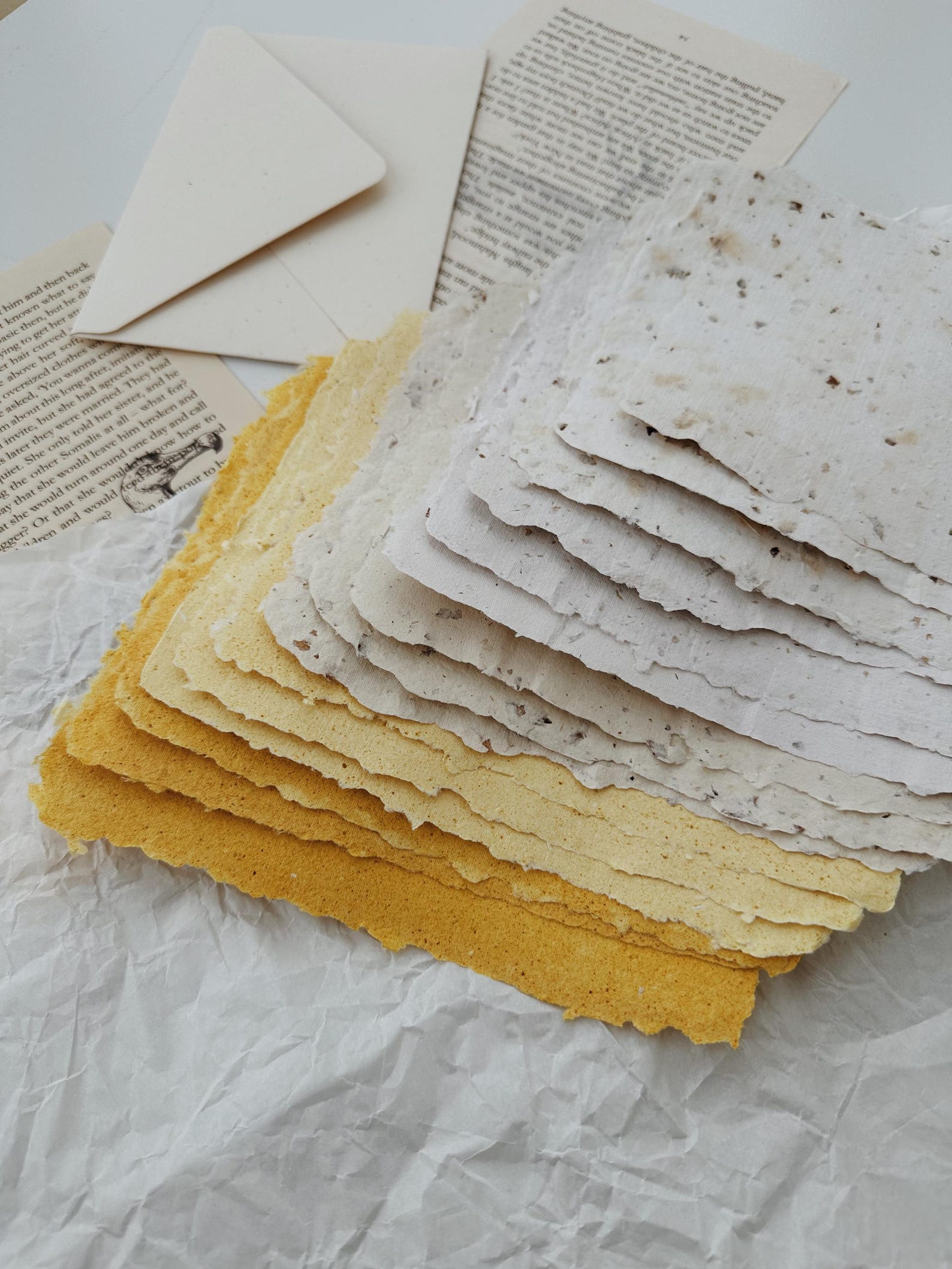 Recycled Handmade Paper | Scrapbooking Paper Set | Natural Paper ...