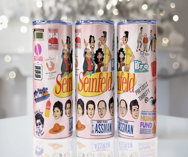 Seinfeld Tumbler Wrap, Jerry, George, Elaine and Kramer Tumbler, Funny ...