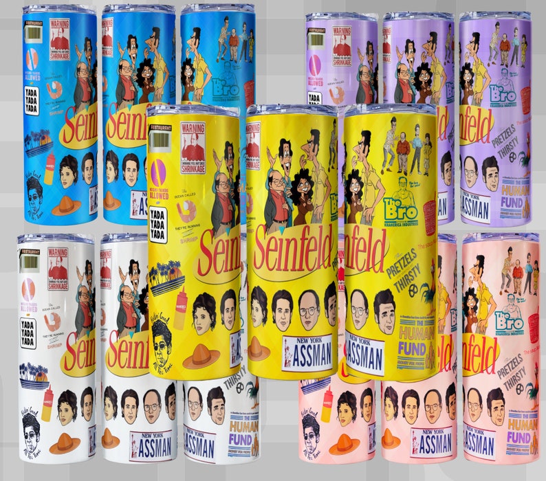 Seinfeld Tumbler Wrap, Jerry, George, Elaine and Kramer Tumbler, Funny ...