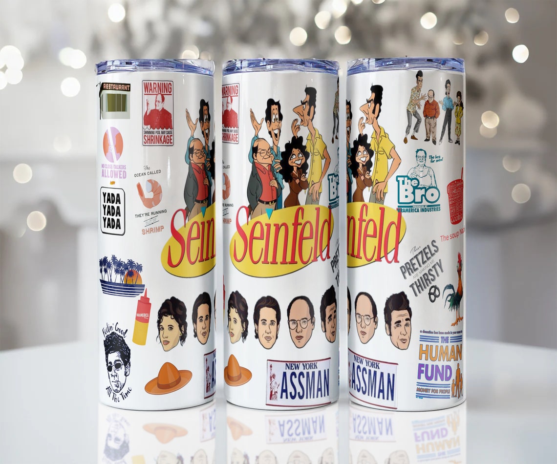 Seinfeld Tumbler Wrap, Jerry, George, Elaine and Kramer Tumbler, Funny ...