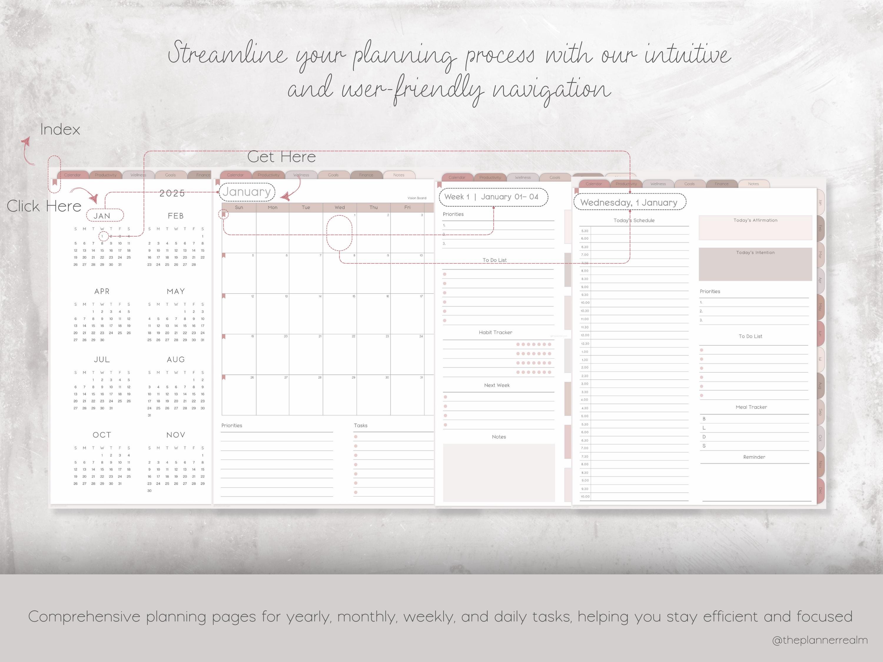 Mid Year Planner, 2024 2025 Digital Planner, Minimalist Planner ...