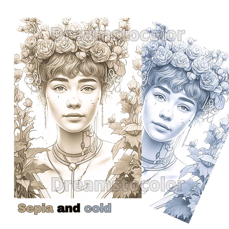 Coloring Page / Printable Adult Coloring Page Book / Download Greyscale ...