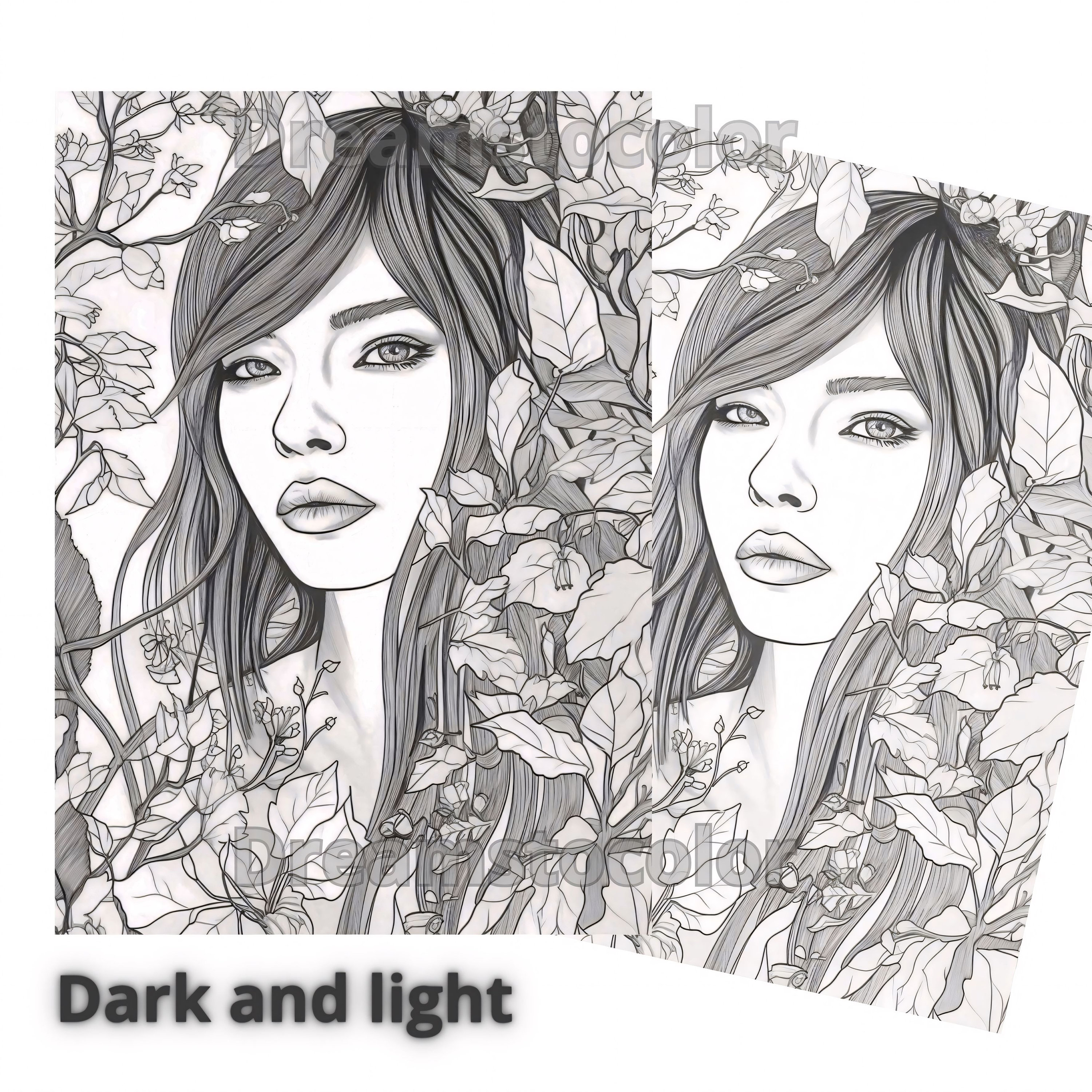 Autumn Girl/ Coloring Page / Printable Adult Coloring Page - Etsy