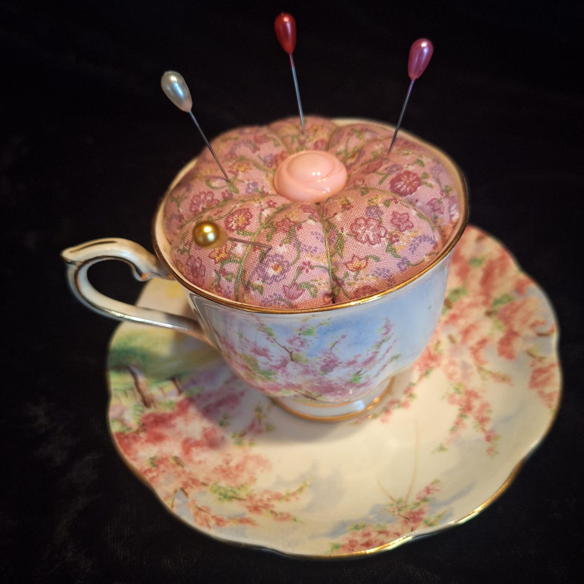 Tea Cup and Saucer Pin Cushion - Etsy