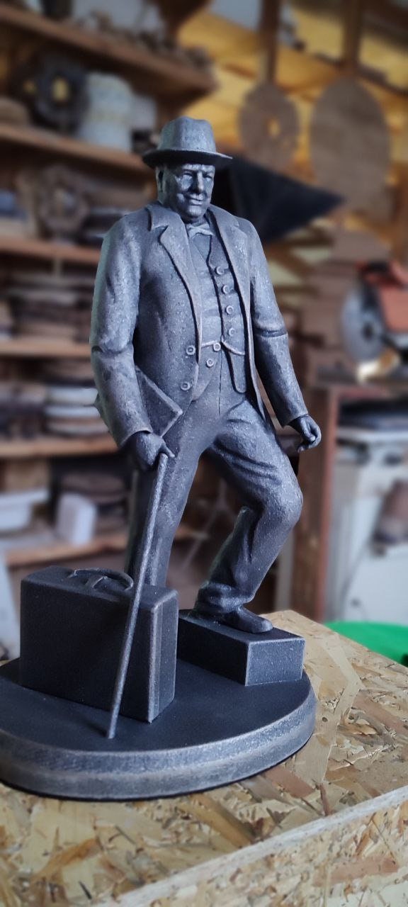 Winston Churchill Figurine Made of Wood - Etsy