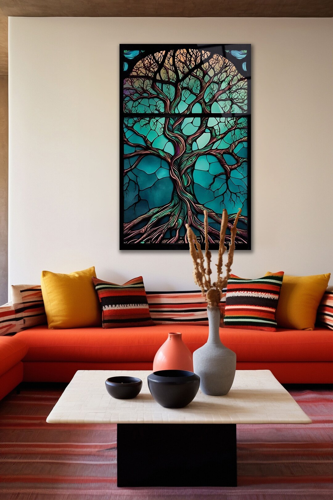 Tree of Life Tempered Glass -abstract Wall Art-office Wall Glass Print ...