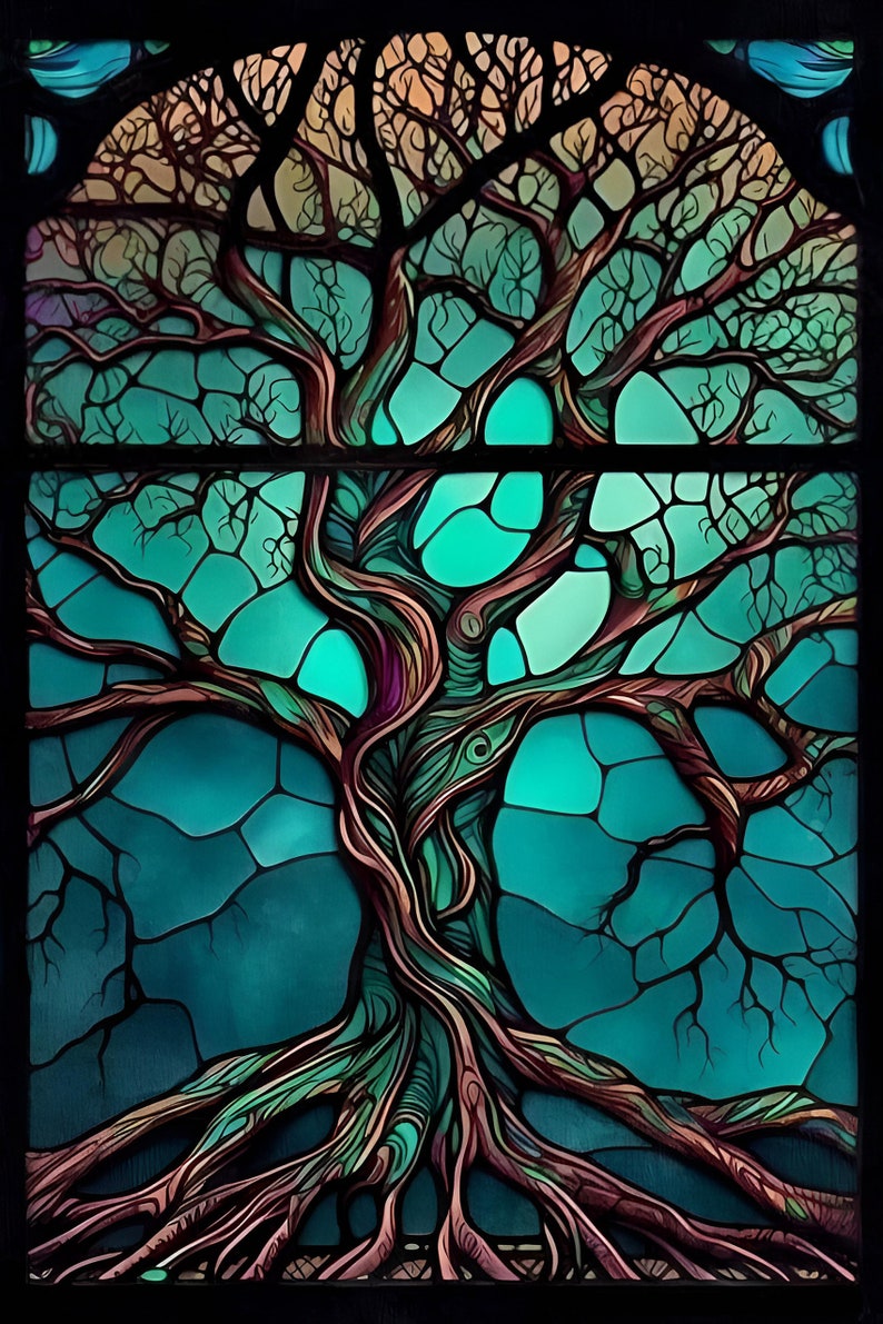Tree of Life Tempered Glass abstract Wall Art-office Wall Glass Print ...