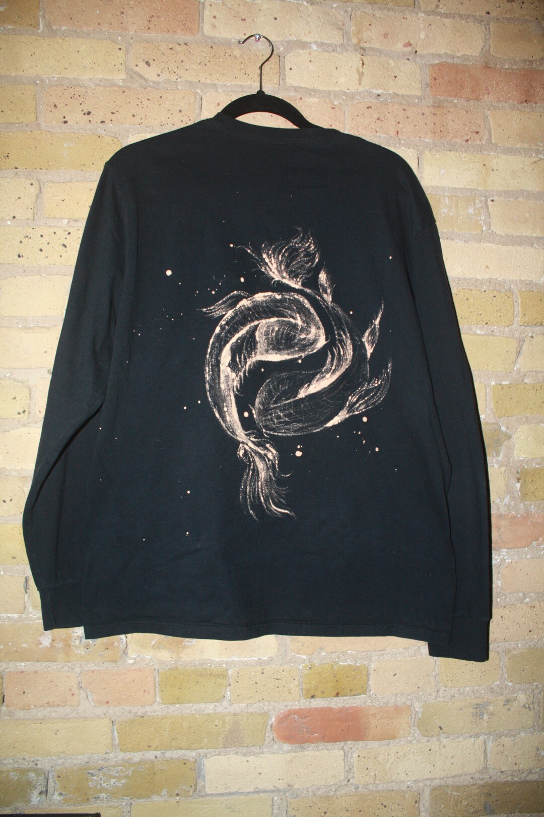 Original Bleach Painted Crewneck - Koi Fish, Yin and Yang - Etsy