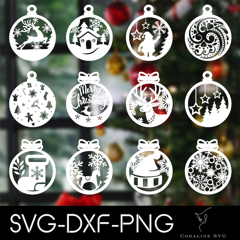 Christmas Balls Svg - Etsy