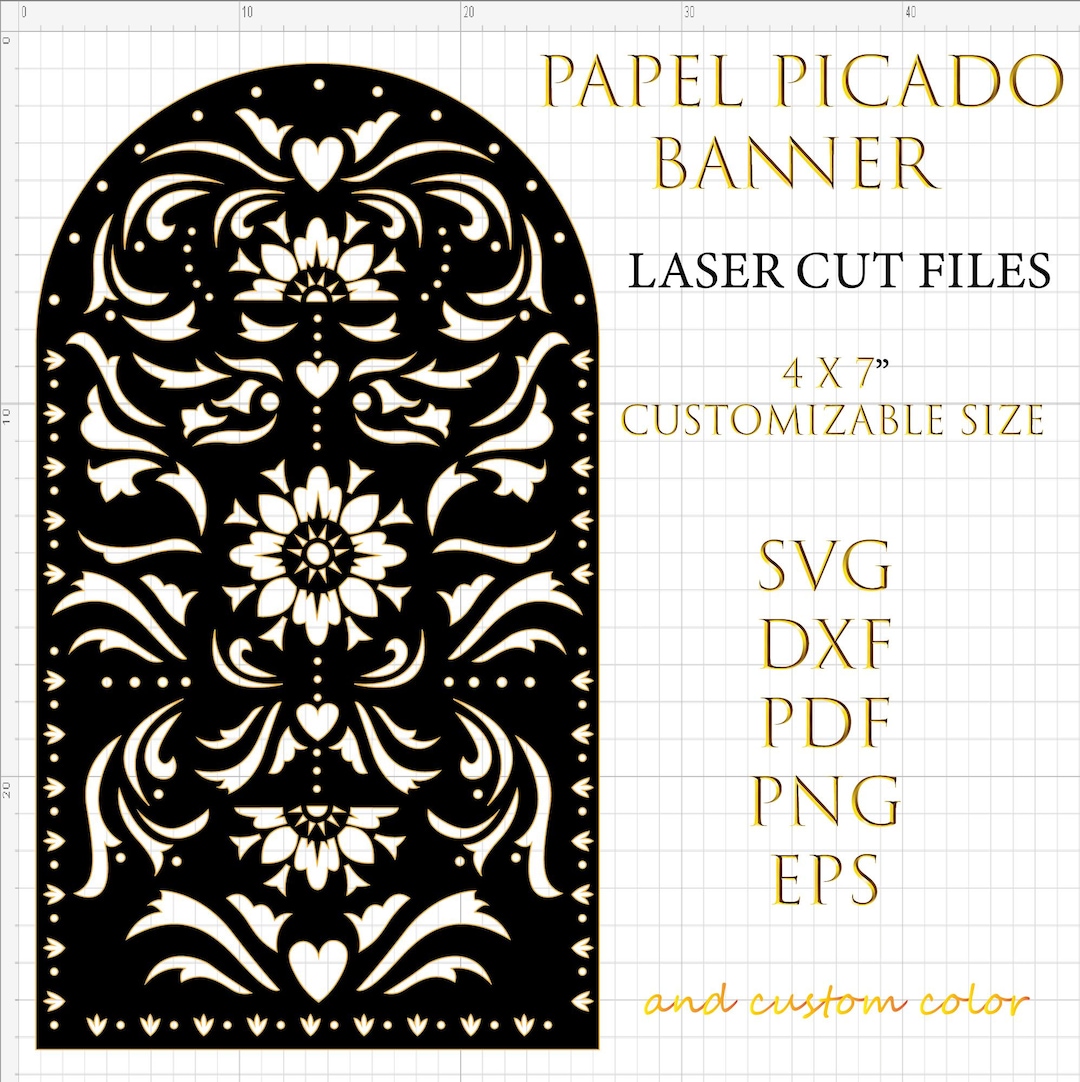Papel Picado Banner Template: Mexican Wedding Decor, Laser Cut File ...