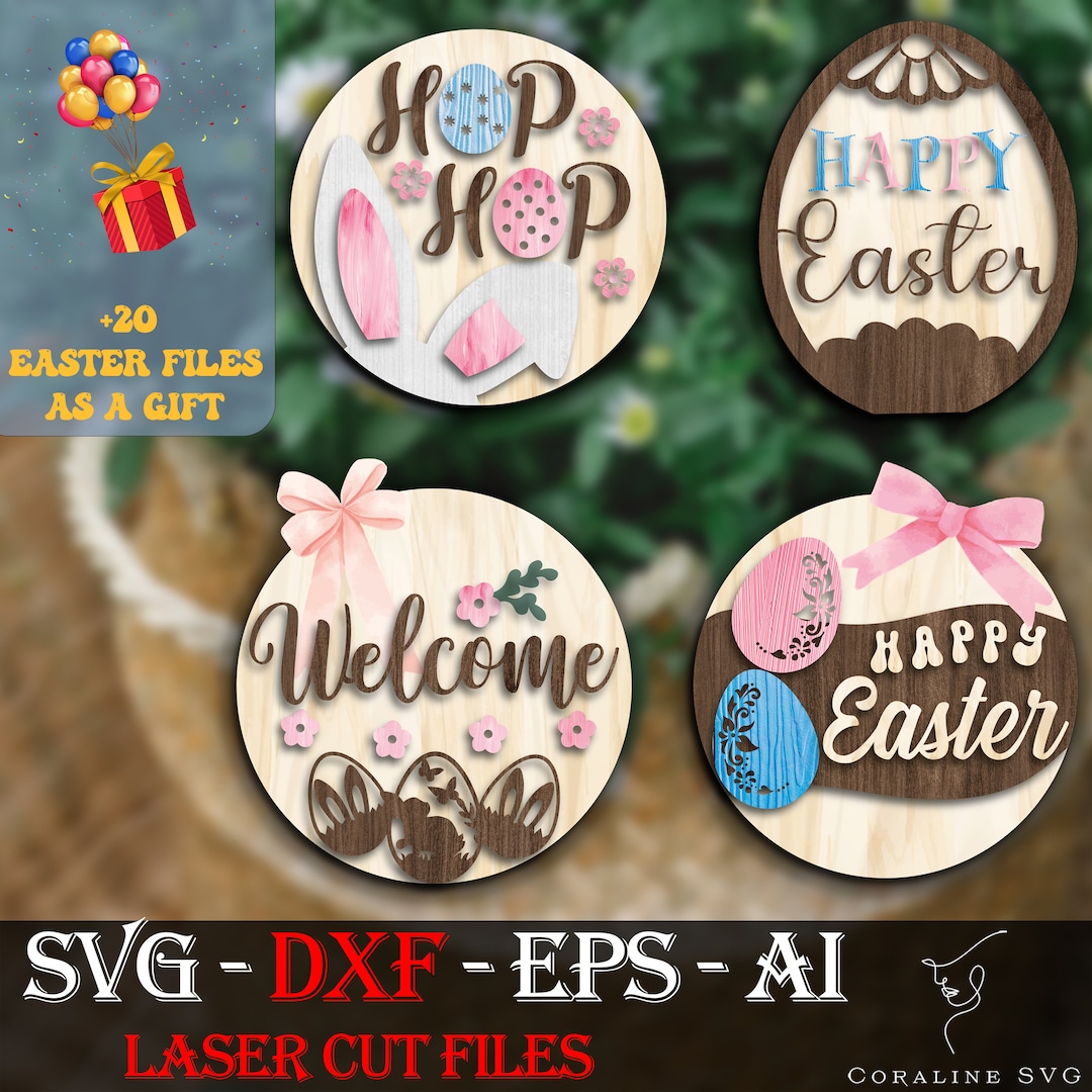 Easter Sign Svg, Easter Decorations, Spring Welcome Sign Svg, Round ...