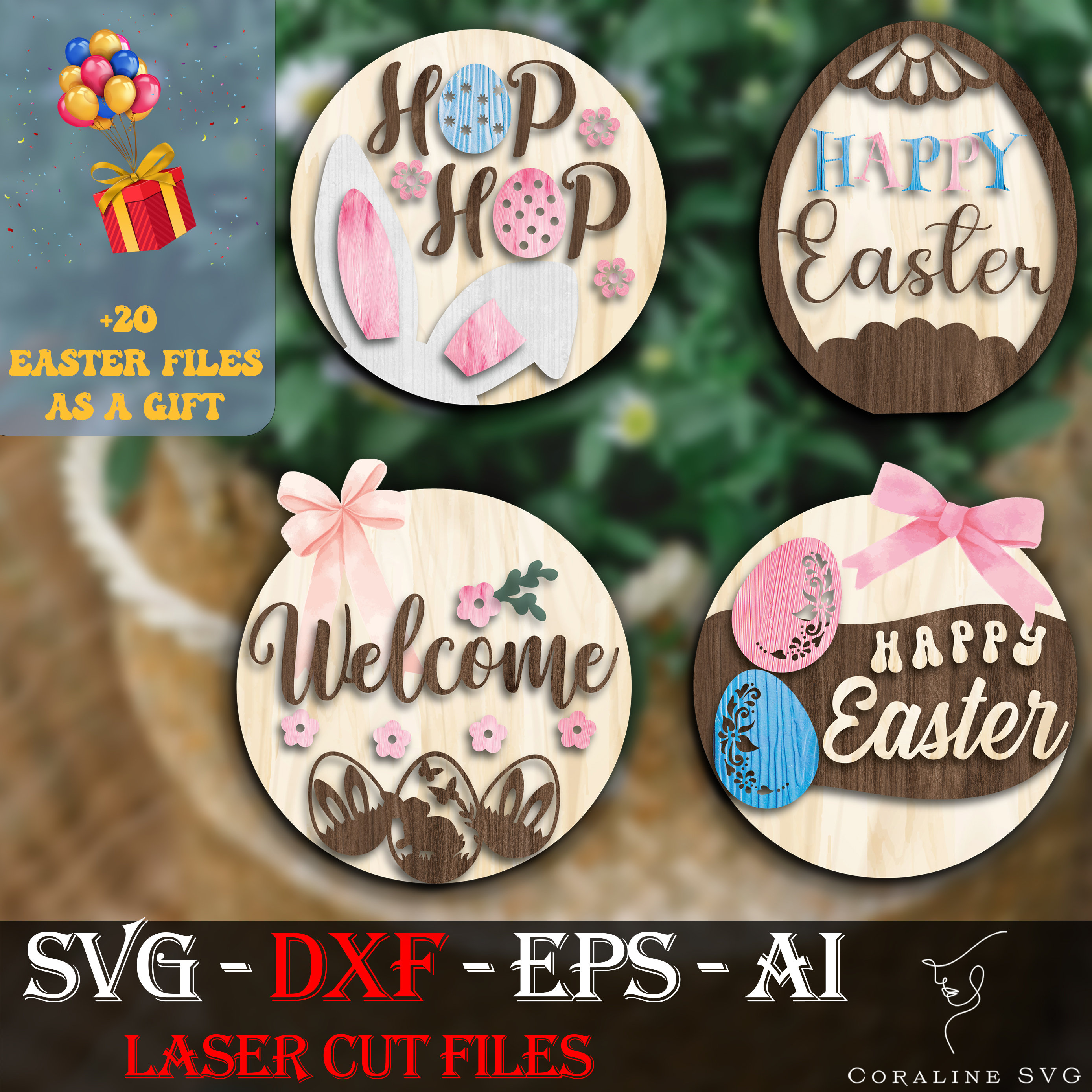 Easter Sign Svg, Easter Decorations, Spring Welcome Sign Svg, Round ...