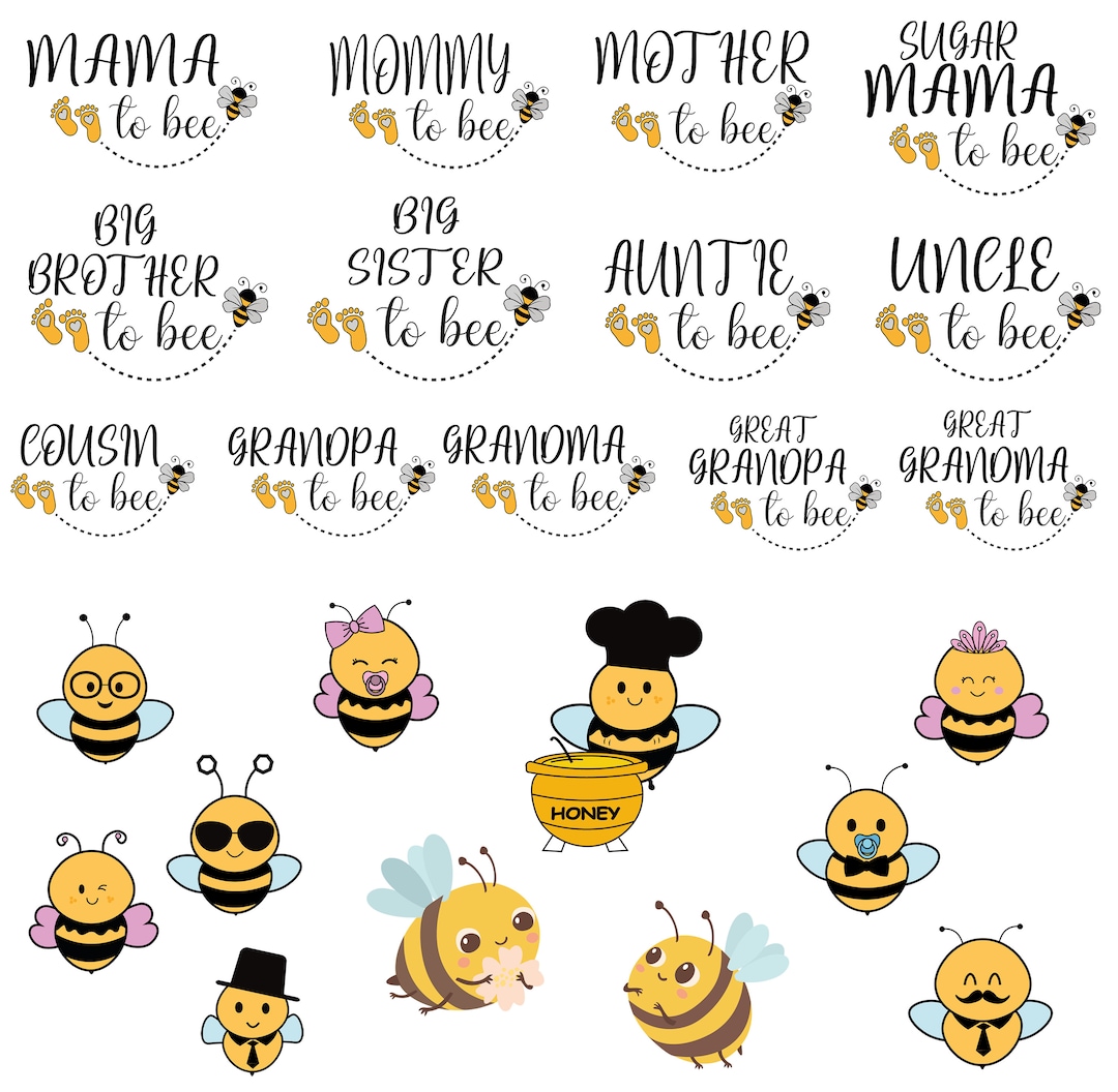 Family to Bee SVG Bundle: Baby Shower, Pregnant, Chef Bee (cut Files ...