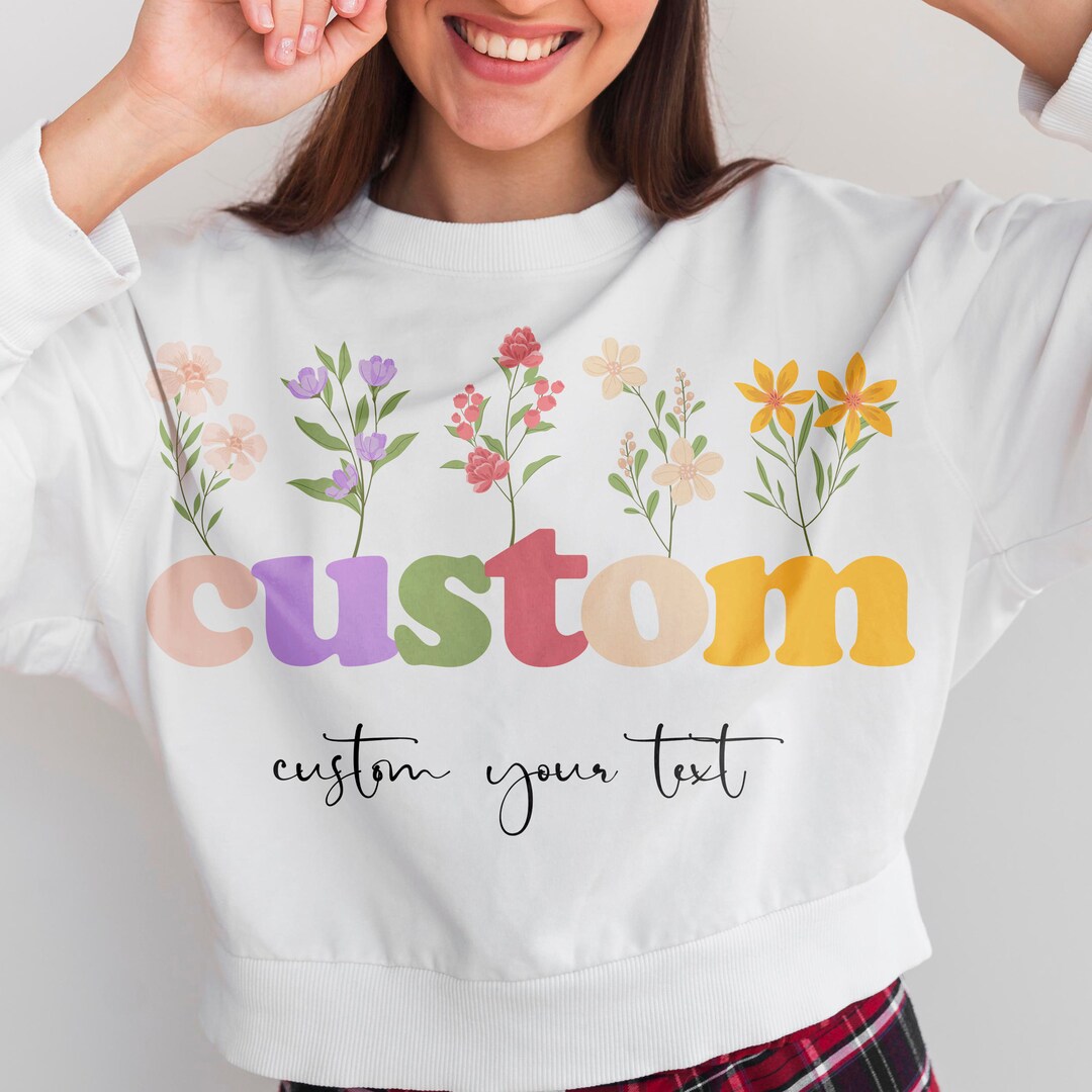 Custom Floral Text Print: Retro Personalized Design (digital Download ...