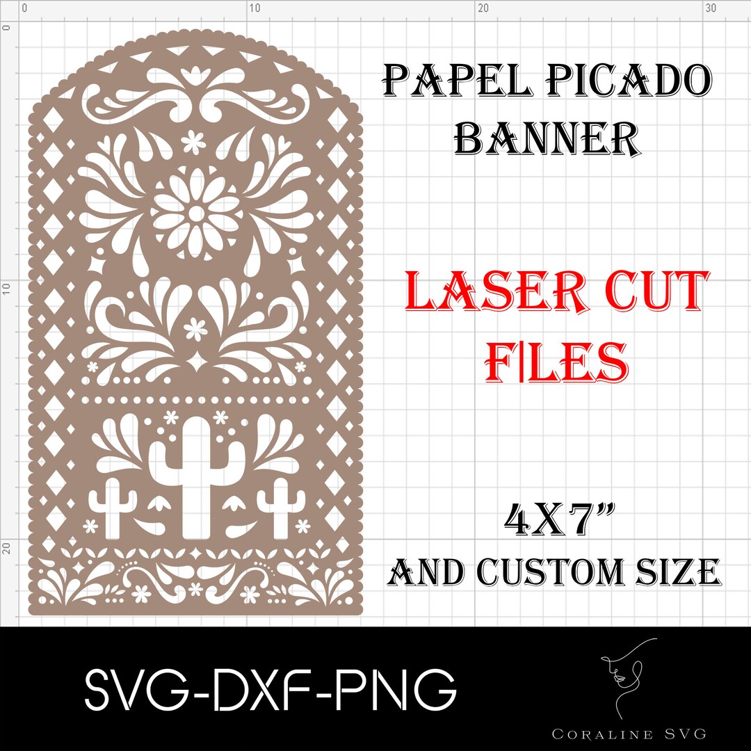 Papel Picado Template Svg, Laser Cut File, Cricut Cut Files, Svg, Dxf ...