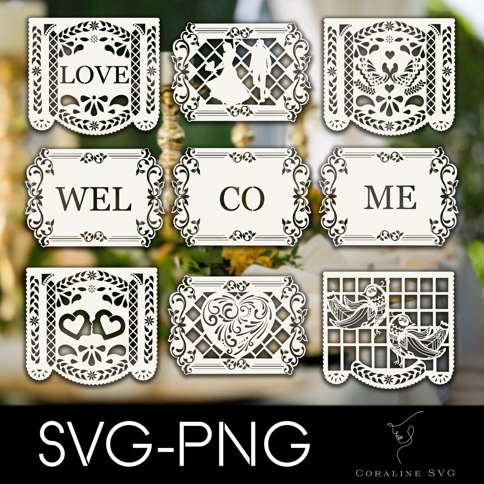 Welcome Svg Banner, Papel Picado Template for Cricut, Picado Svg ...