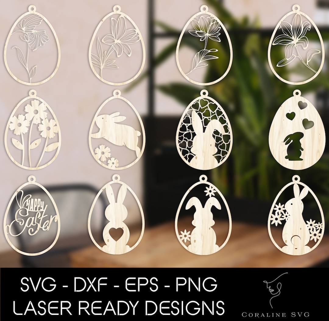 Happy Easter Cut File, Easter Egg Svg Dxf, Egg Hunt Decorations Dxf ...