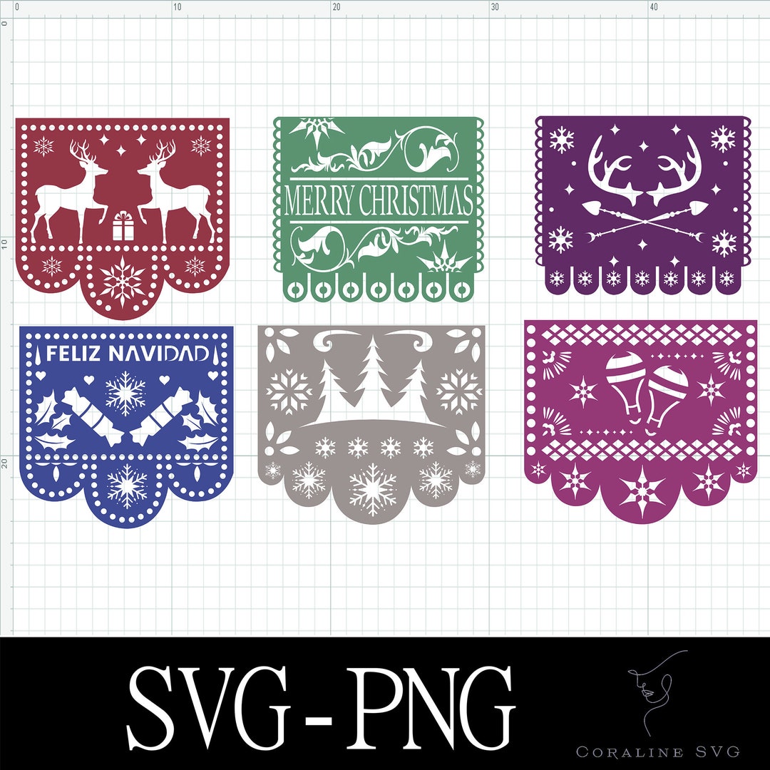 Christmas Papel Picado SVG: Mexican Fiesta Banner (digital Download) - Etsy