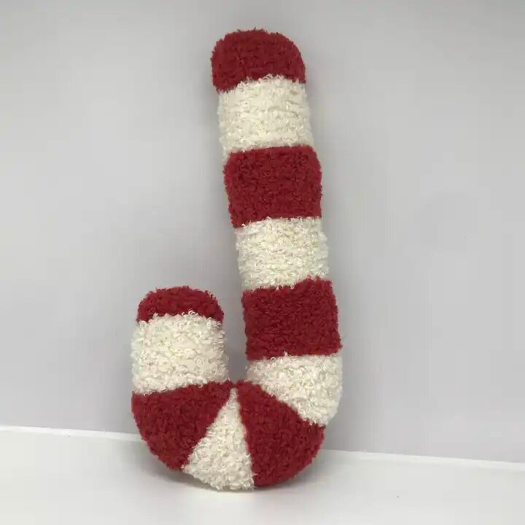 Candy Cane Sherpa Pillow Candy Cane Pillow Faux Fur - Etsy