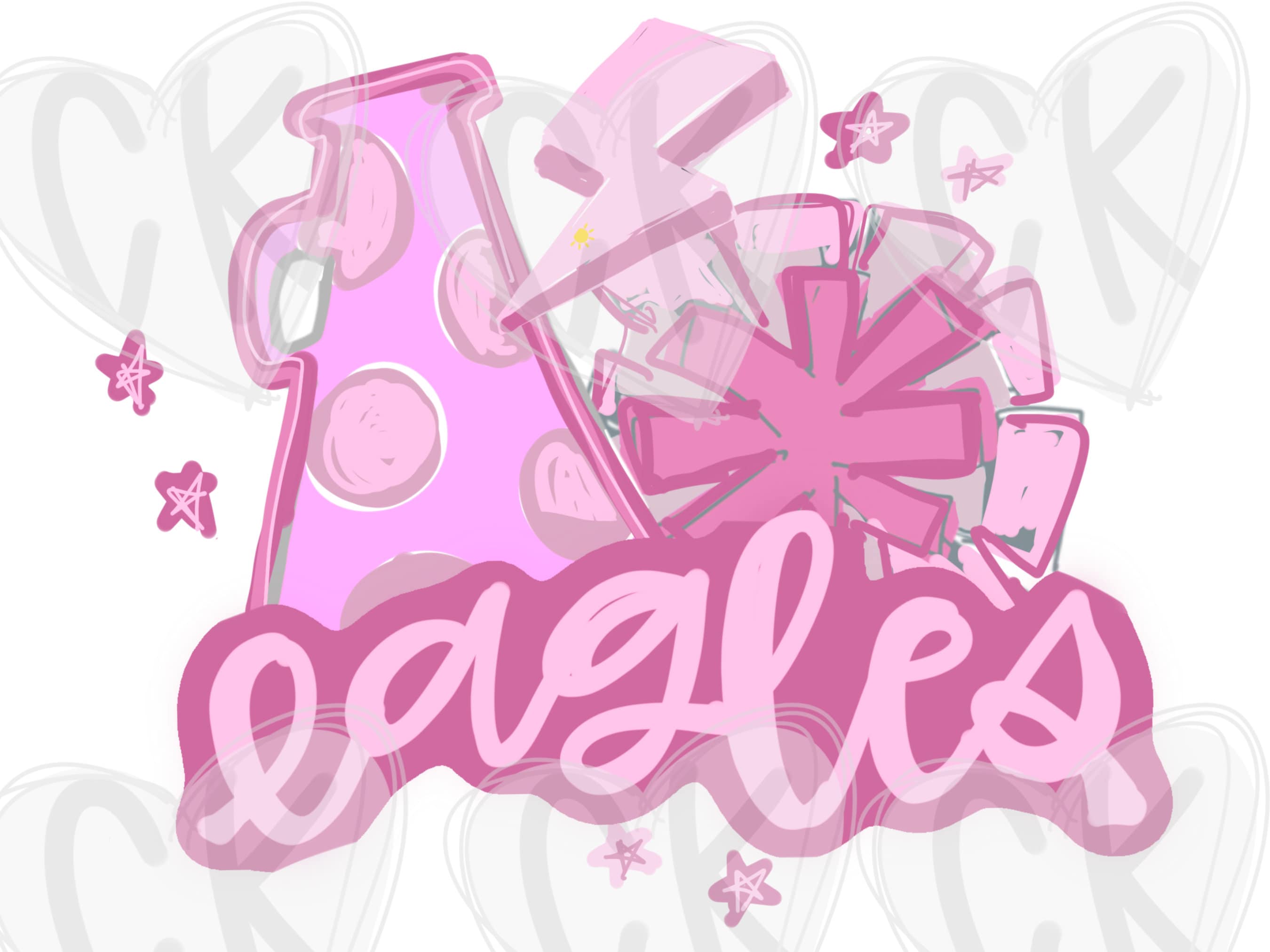 Eagles Cheer Cheerleading Pink Png Instant Digital Download Cute Bright ...