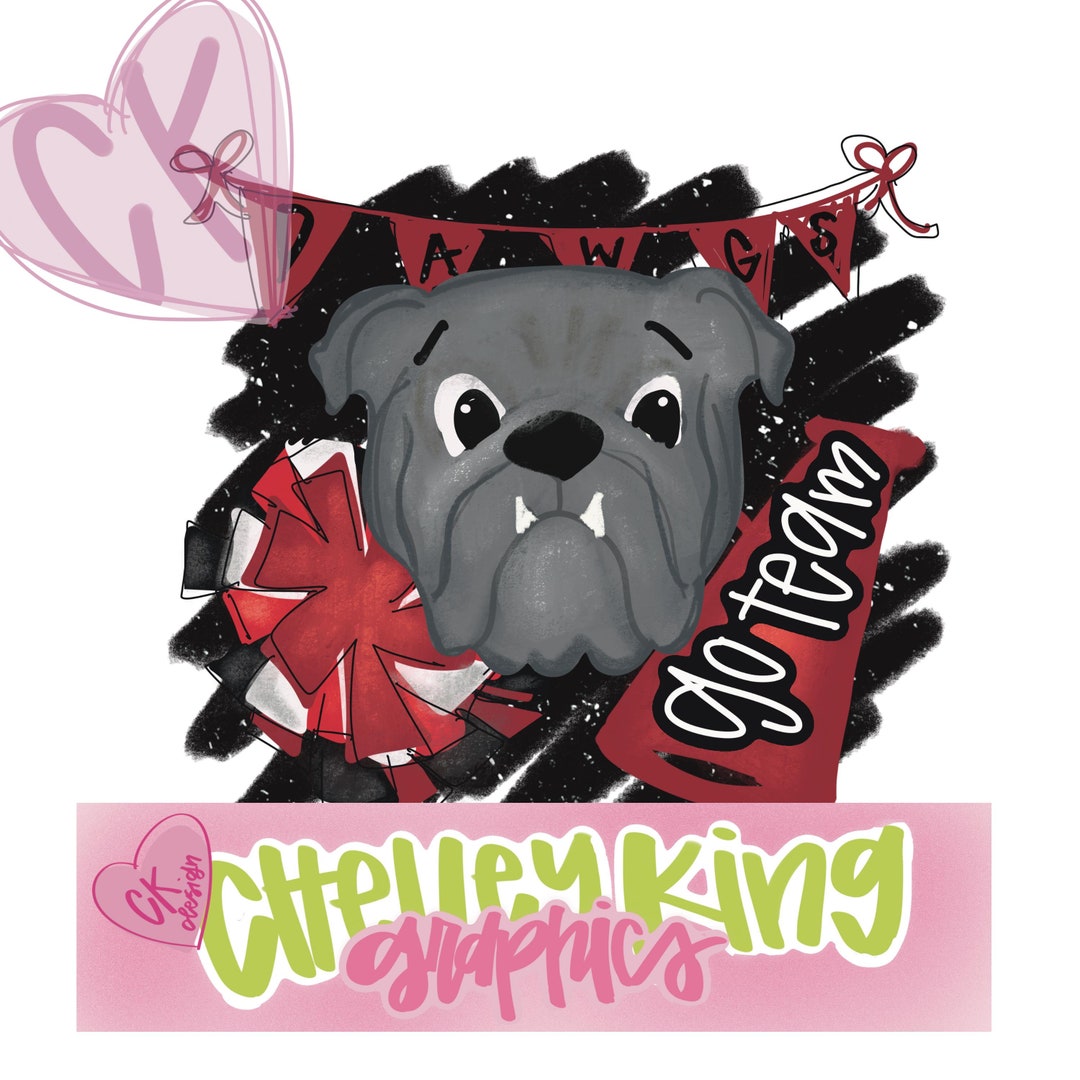Dawgs Bulldogs Mascot Red Black Dtg Png Instant Digital Download Cute ...