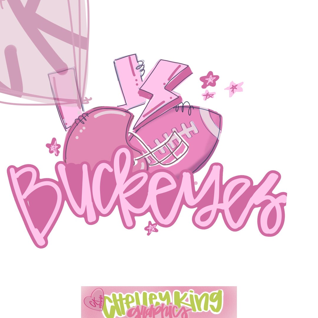 Buckeyes Football Preppy Pink Png Instant Digital Download Cute Clipart ...