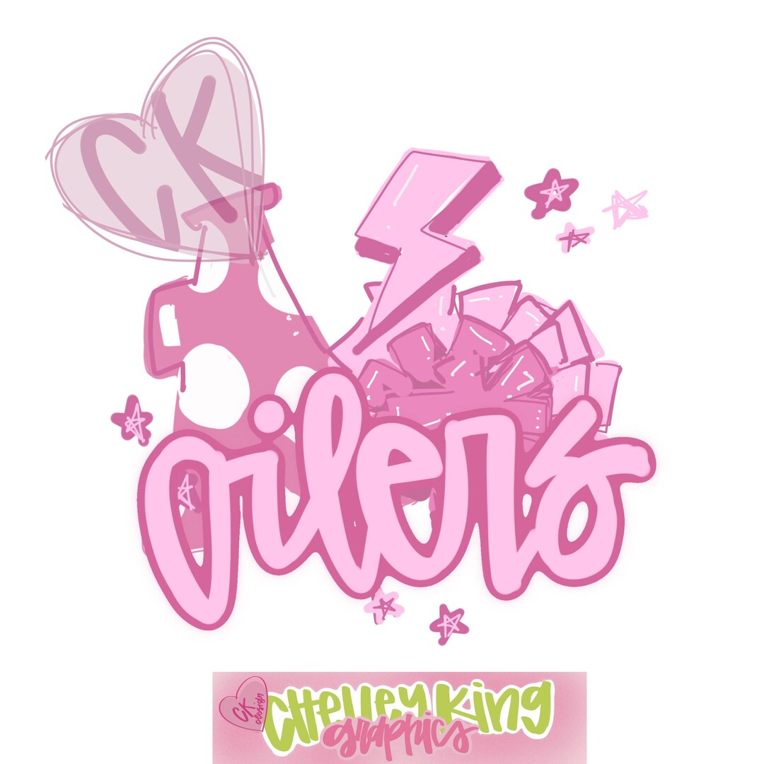 Oilers Cheer Cheerleading Pink Png Instant Digital Download Cute ...