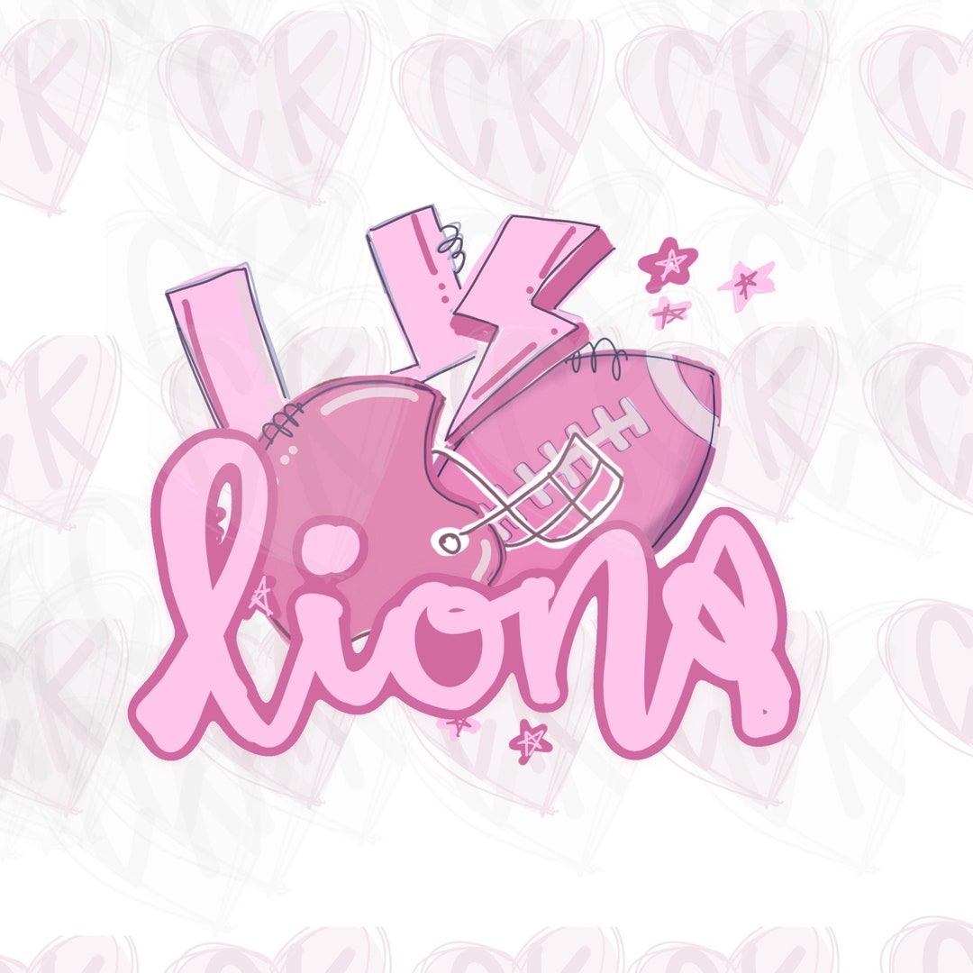 Lions Football Team Pink Png Instant Digital Download Cute Bright ...