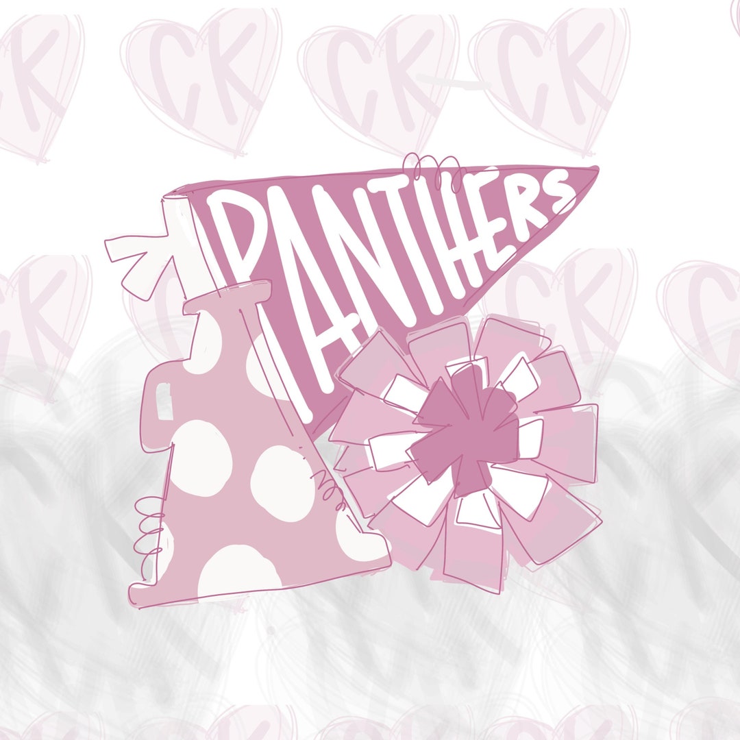Panthers Football Team Pink Png Instant Digital Download Cute Bright ...