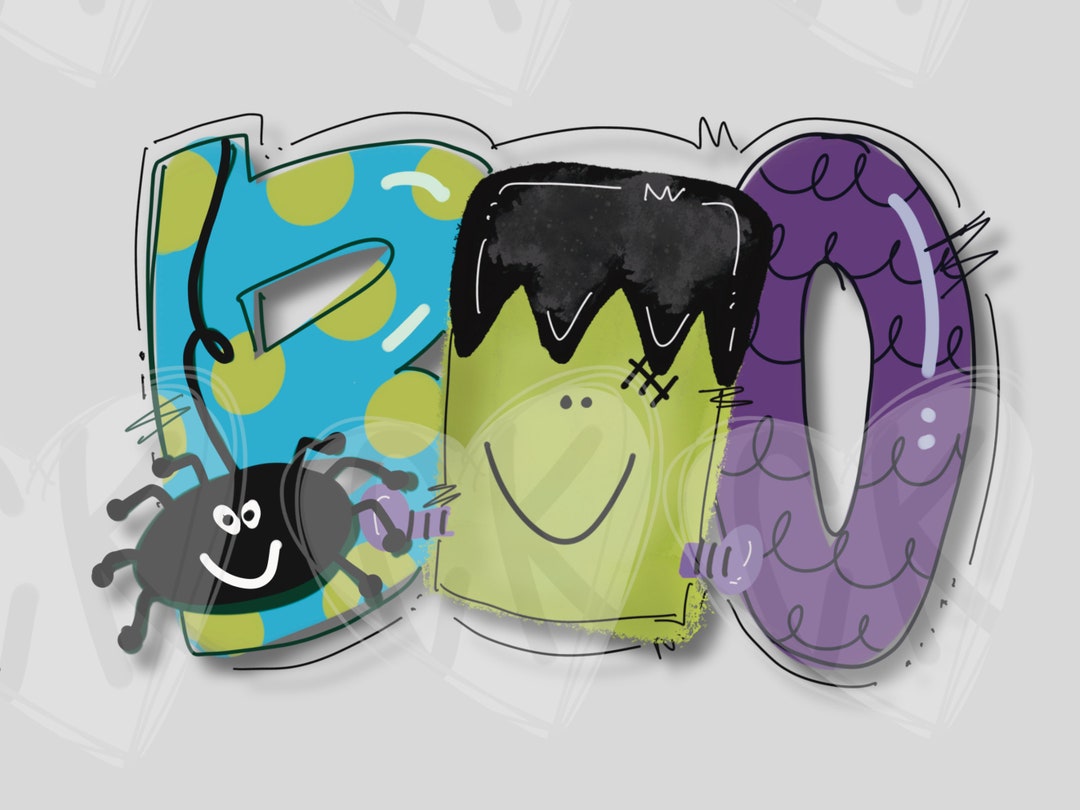 Boo Frankenstein Spider Halloween Png Instant Digital Download Cute ...