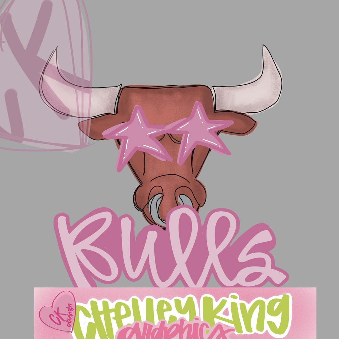 Bulls Bull Mascot Stars Pink Preppy Dtg Png Instant Digital Download ...