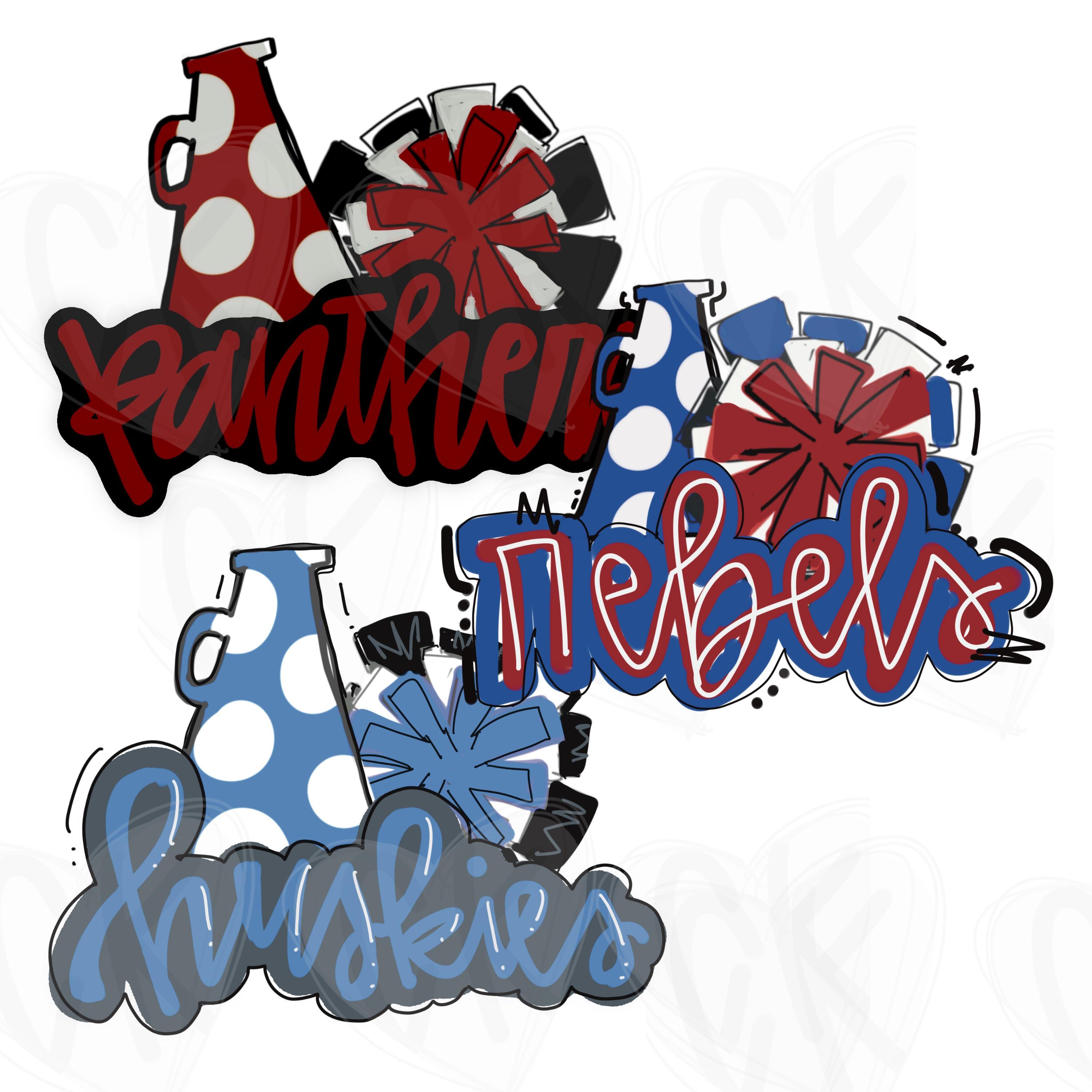 CUSTOM School Color and Word Mascot Digital File Png Clipart Team ...