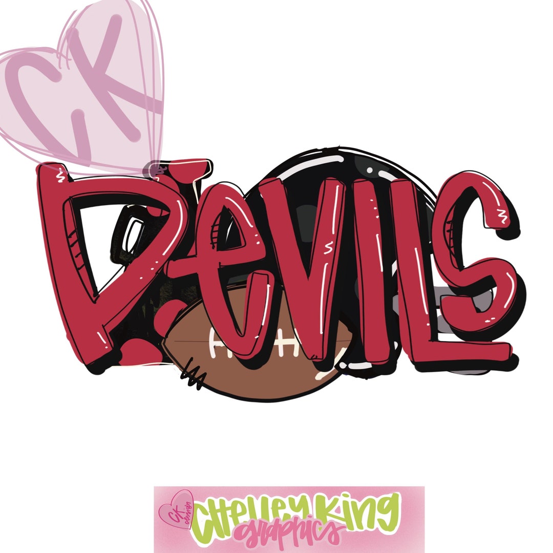 Red Devils Team Spirit Football Cheer Red Black School Png Instant ...