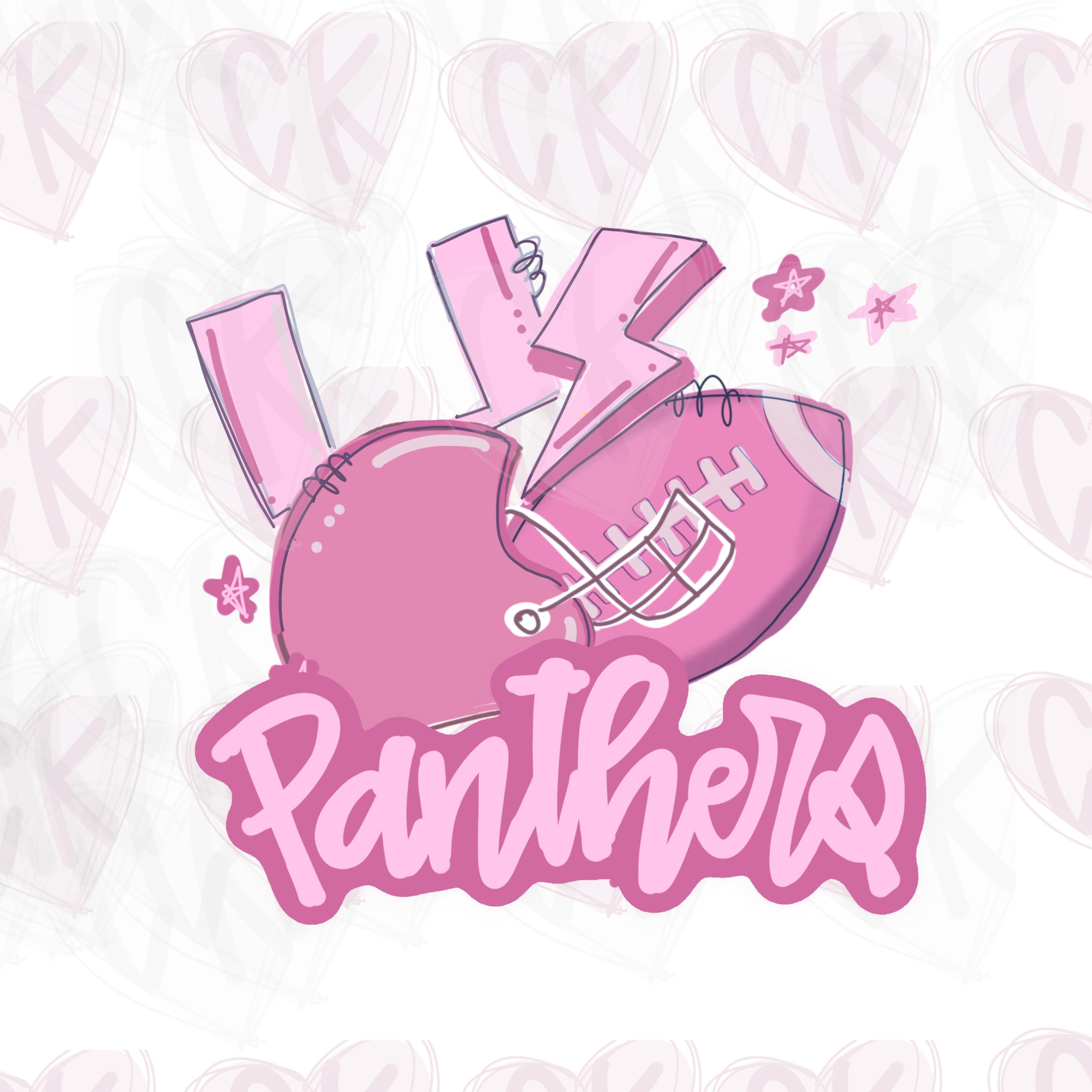Panthers Football Team Pink Png Instant Digital Download Cute Bright ...