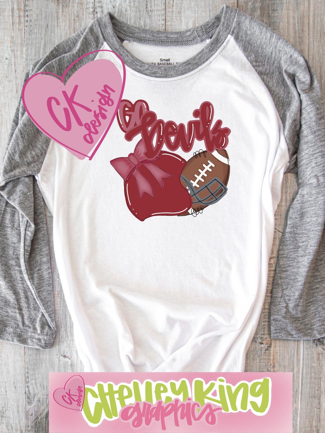 Go Devils Mascot Red Football Helmet Mascot Preppy Bow Coquette Letter ...