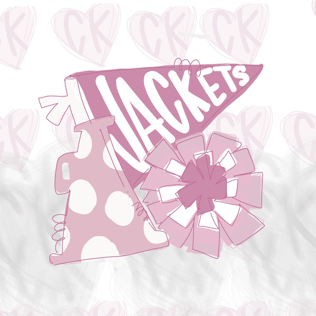 Pink Jackets Team Spirit Football Cheer School Png Instant Digital ...