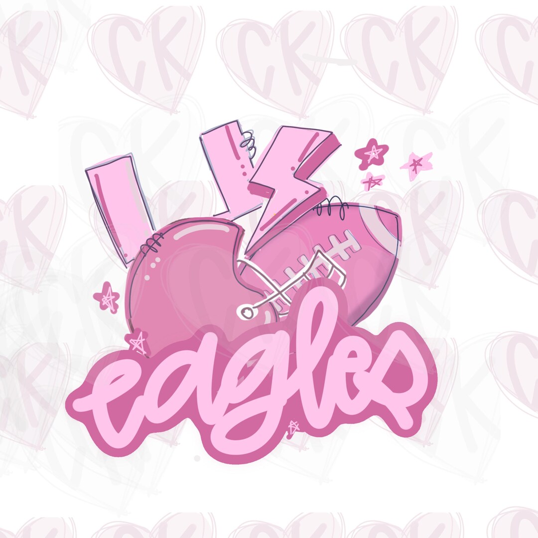 Eagles Football Team Pink Png Instant Digital Download Cute Bright ...