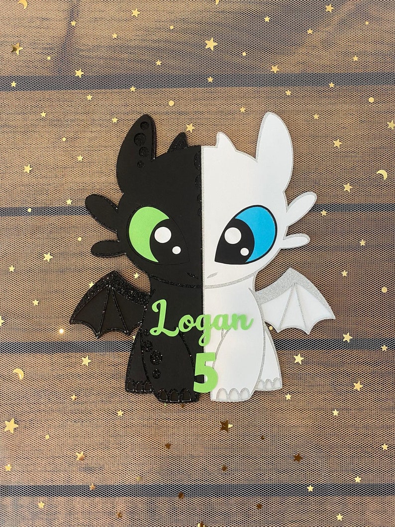 Toothless & Light Fury How to Train Your Dragon Night Fury Customizable ...