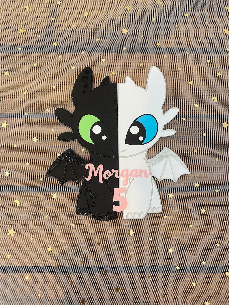 Toothless & Light Fury How to Train Your Dragon Night Fury Customizable ...