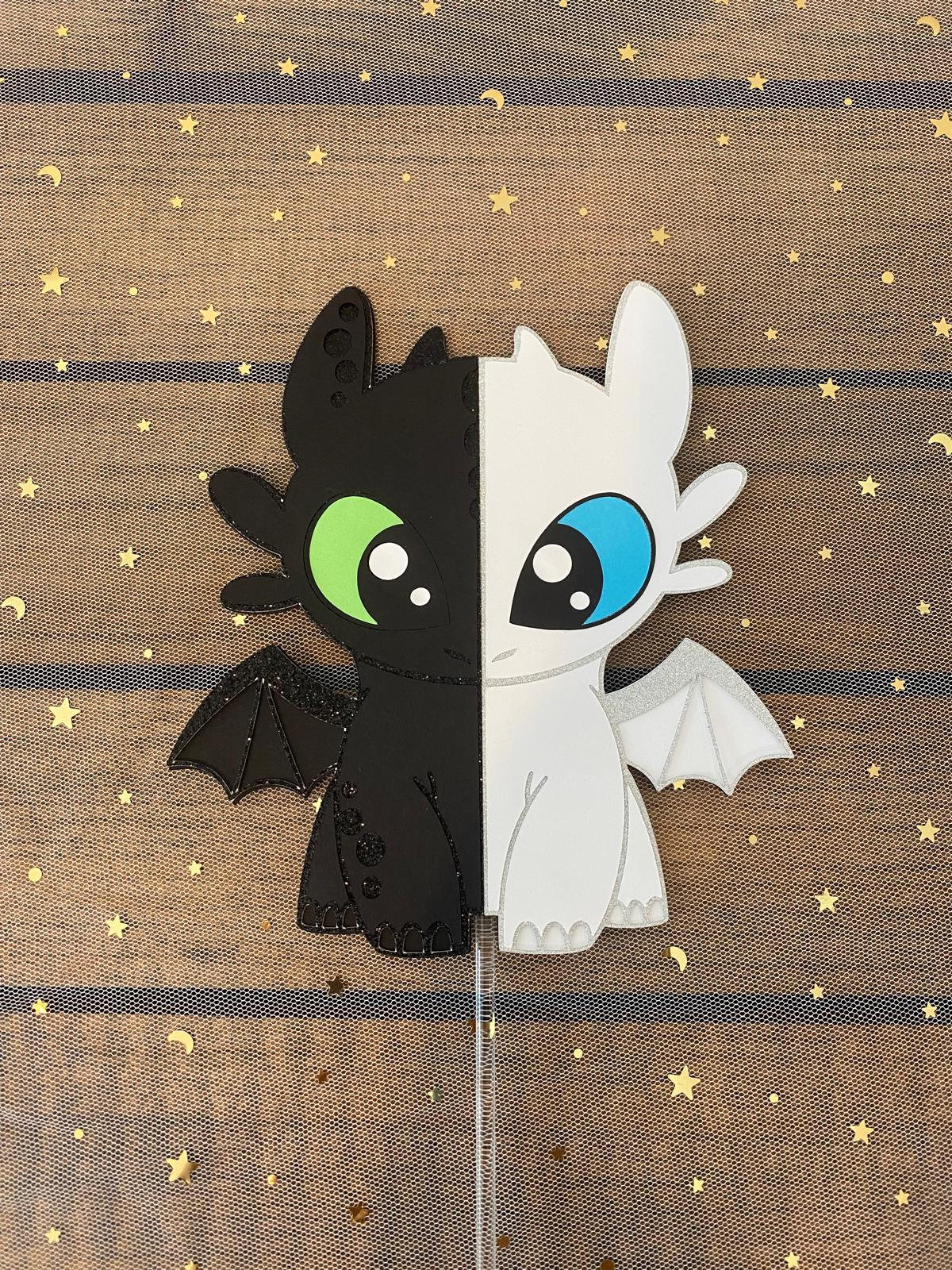 Toothless & Light Fury How to Train Your Dragon Night Fury Customizable ...