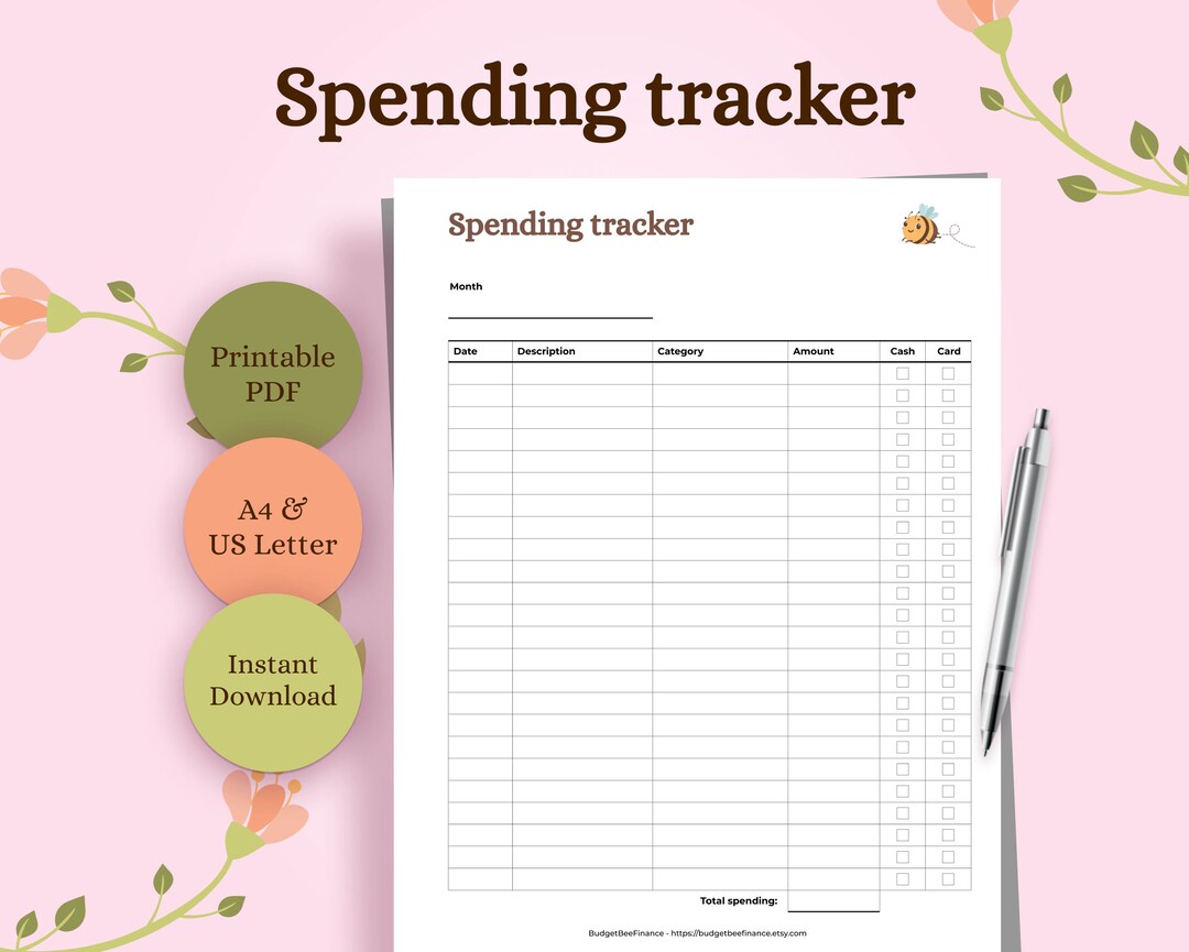 Monthly SPENDING Tracker - Track Your Expenses Month by Month - Improve ...