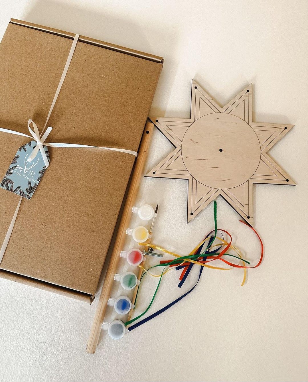 Christmas Star DIY Set Wood Christmas Star Set Christmas Gift for Kids ...