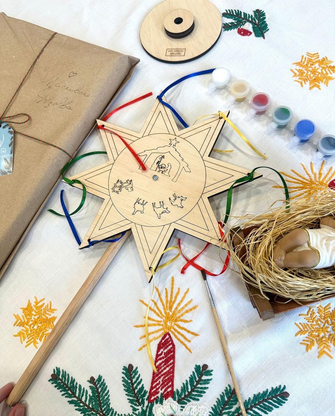 Christmas Star DIY Set Wood Christmas Star Set Christmas Gift for Kids ...