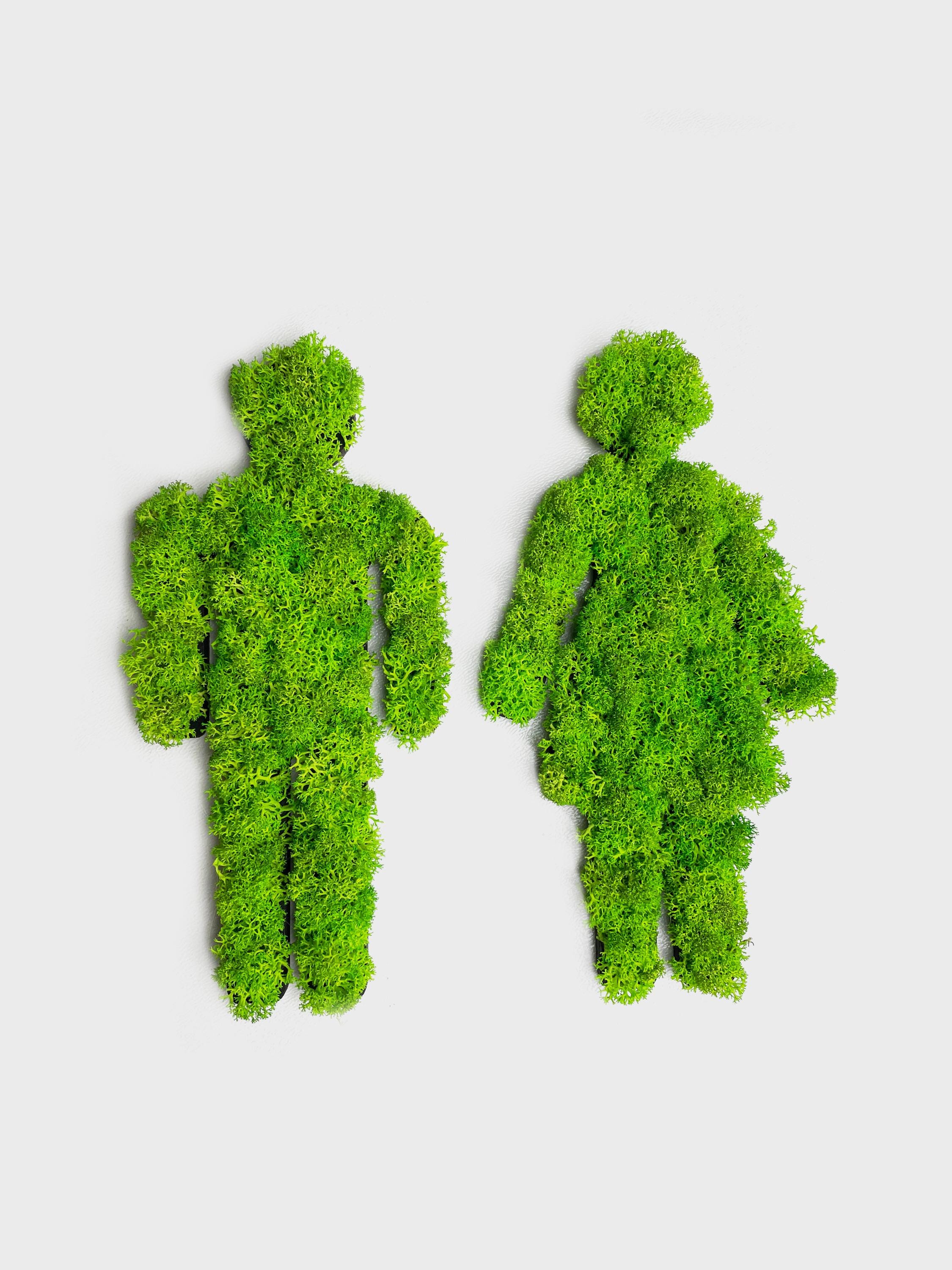 Moss Wc Sign Restroom Sign With Preserved Moss Toilet Sign Men's Room ...