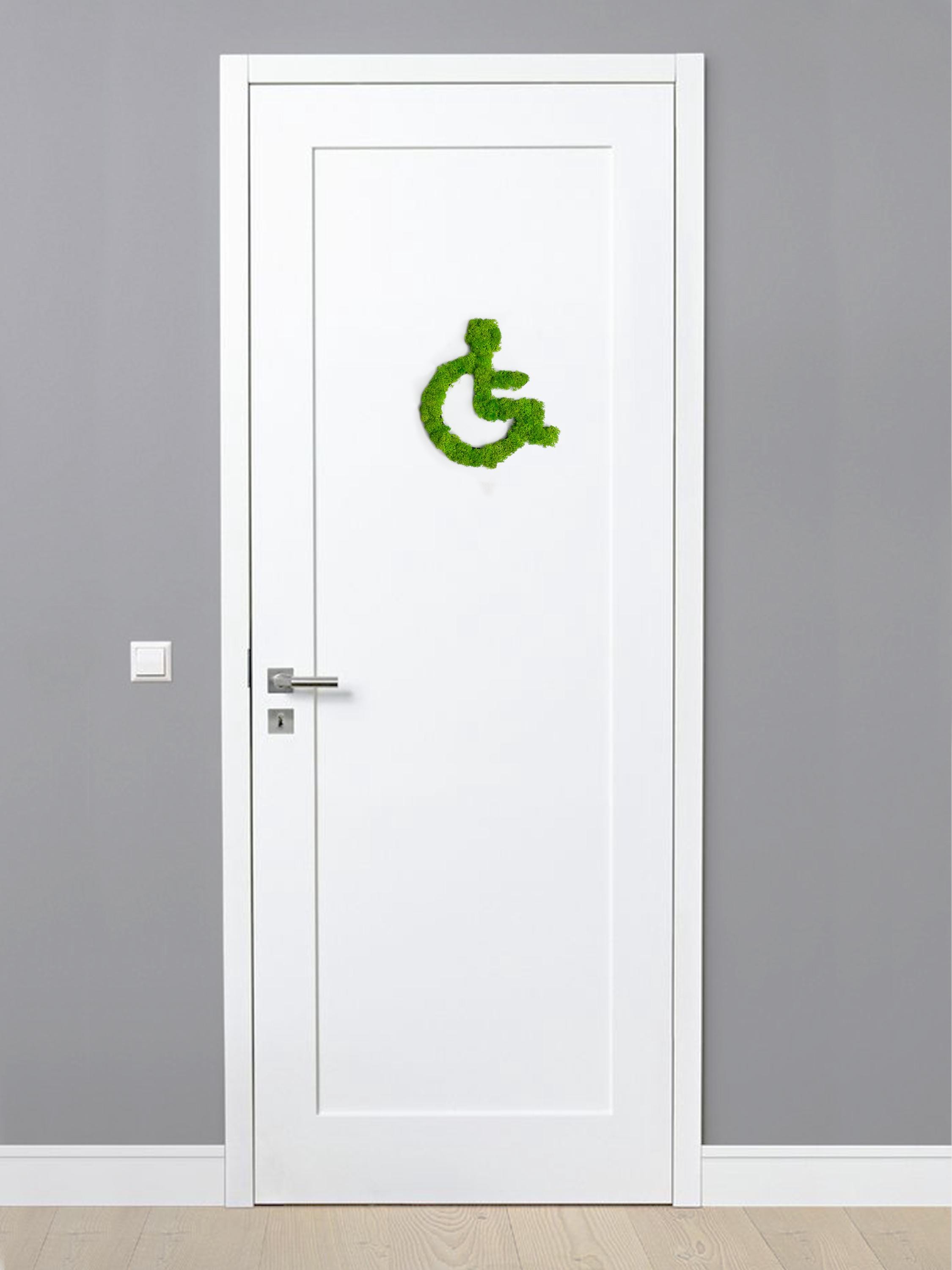 Moss Wc Sign Restroom Sign With Preserved Moss Toilet Sign Men's Room ...