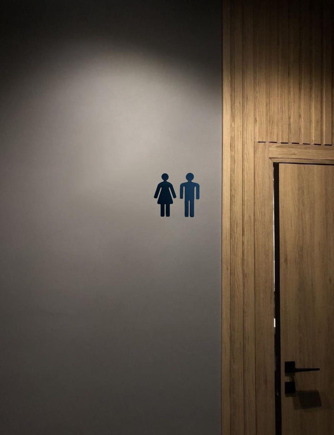 Black Wooden WC Door Sign – Restroom Sign for Hotel, Office, Toilet ...