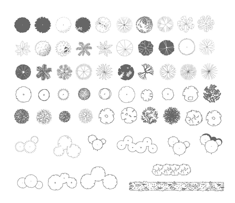 Original Autocad Dwg Blocks TREES & CLOUDS Autocad Architecture Autocad ...