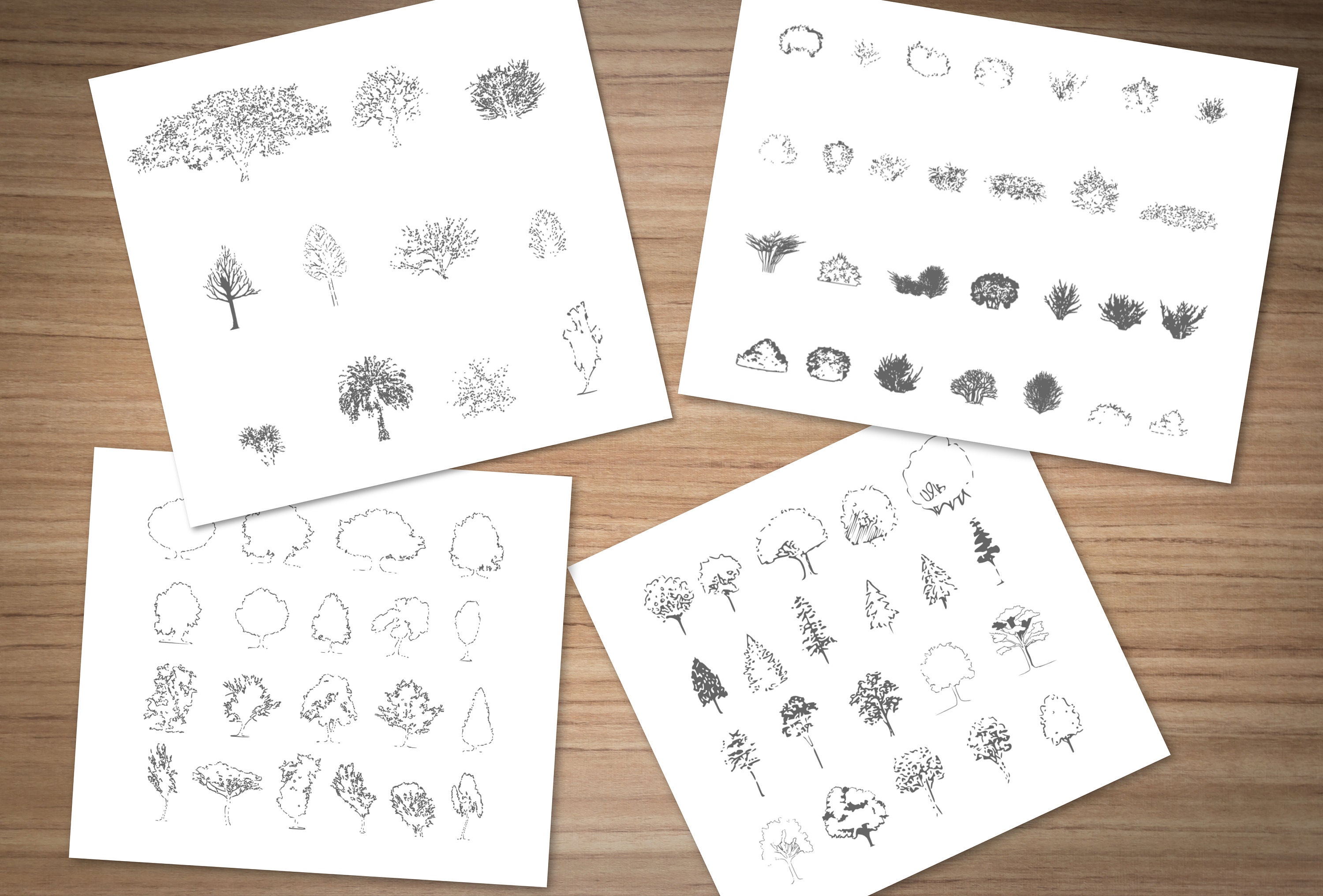 Original Autocad Dwg Blocks TREES & CLOUDS Autocad Architecture Autocad ...